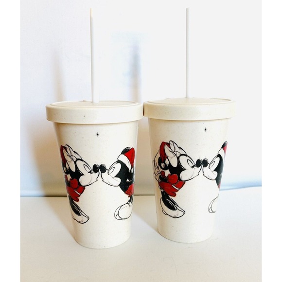 Disney | Kitchen | Disney Mickey And Minnie Holiday Kisses Tumbler Cups ...
